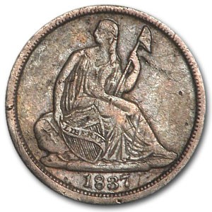 Buy 1837 Liberty Seated Half Dime Small Date XF | APMEX