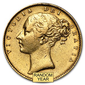 Buy 1838-74 Gold Sovereign Victoria Shield (Cleaned) | APMEX
