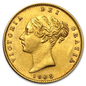 Buy 1838-85 Gold Half Sovereign Young Head Avg Circ | APMEX