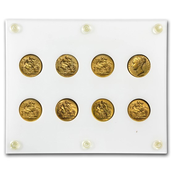 Buy 1838-2016 Great Britain 8-Coin Gold Sovereign Type Set (AGW 1.88 ...