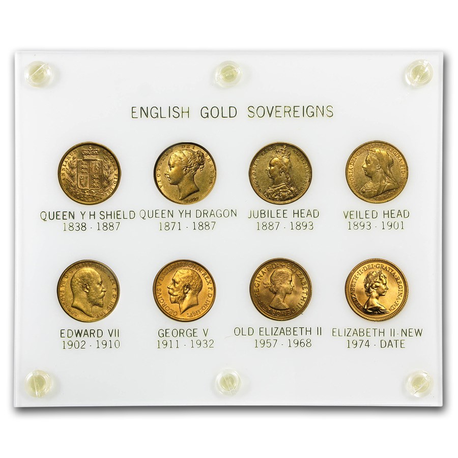 Buy 1838-2016 Great Britain 8-Coin Gold Sovereign Type Set (AGW 1.88 ...