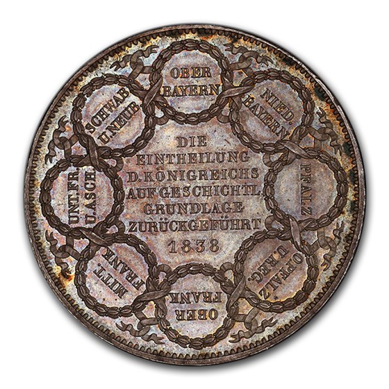 Buy 1838 German State Bavaria Silver 2 Thaler Ludwig I MS-63 PCGS | APMEX