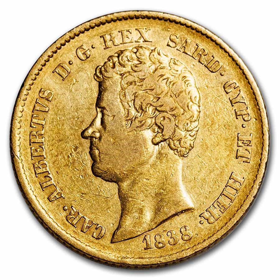 Buy 1838 Kingdom of Sardinia Gold 20 Lire Calo Felice VF | APMEX