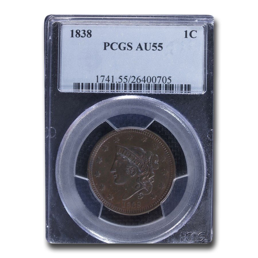 Buy 1838 Large Cent AU-55 PCGS | APMEX