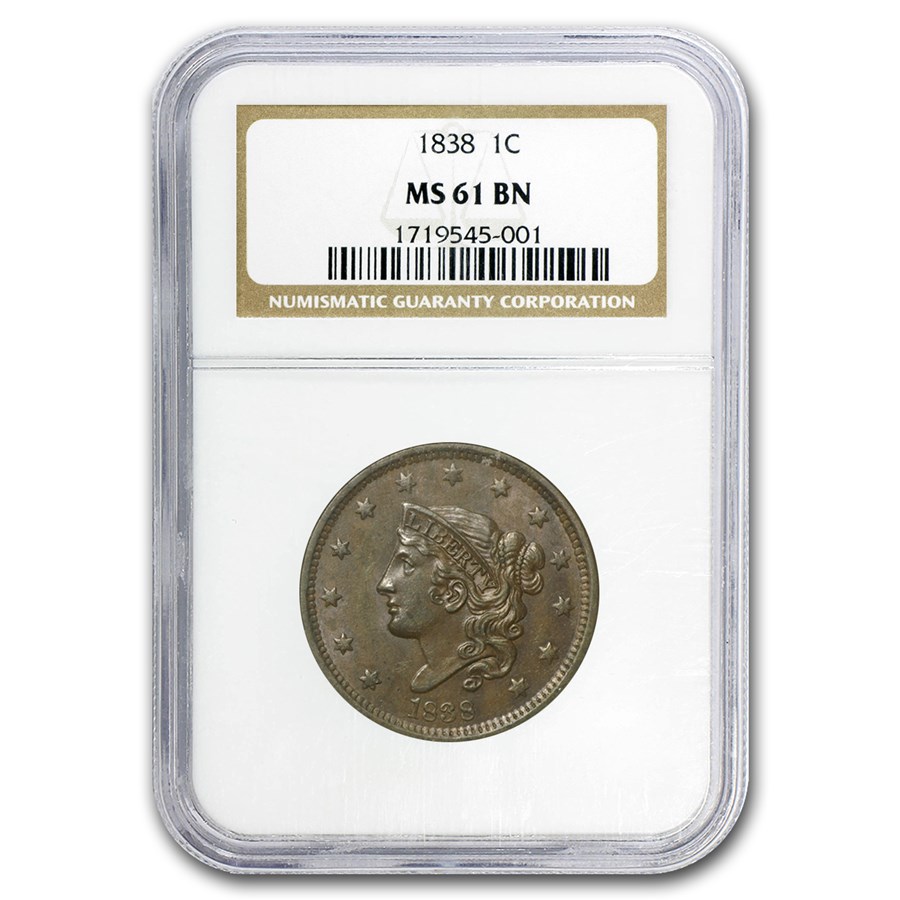 Buy 1838 Large Cent MS-61 NGC (Brown) | APMEX