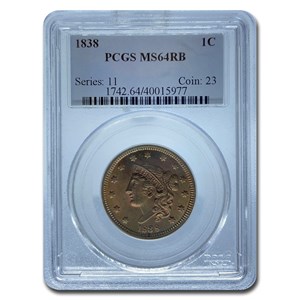Buy 1838 Large Cent MS-64 PCGS (Red/Brown) | APMEX