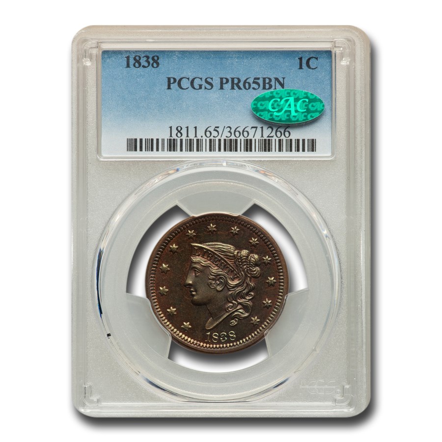 Buy 1838 Large Cent PR-65 PCGS (Brown) | APMEX