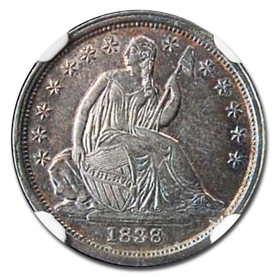Buy 1838 Liberty Seated Dime AU-58 NGC (Large Stars) | APMEX