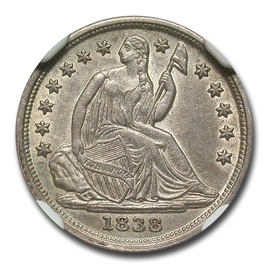 Buy 1838 Liberty Seated Half Dime AU-58 NGC | APMEX