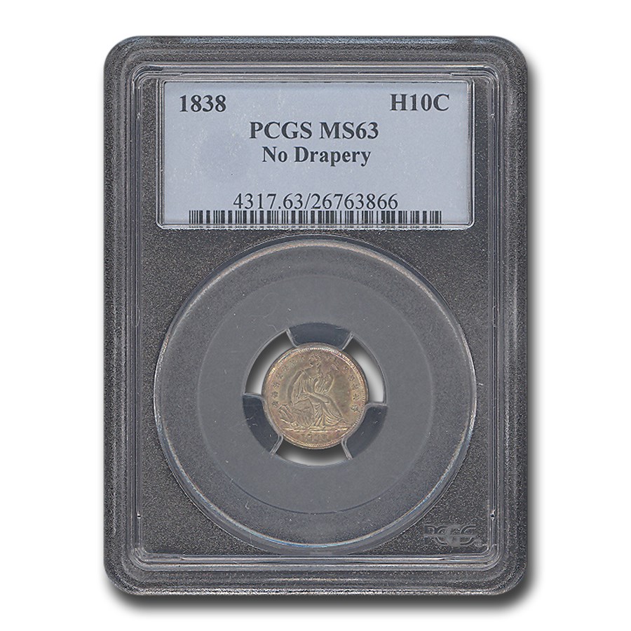 1838 Liberty Seated Half Dime MS-63 PCGS (No Drapery)