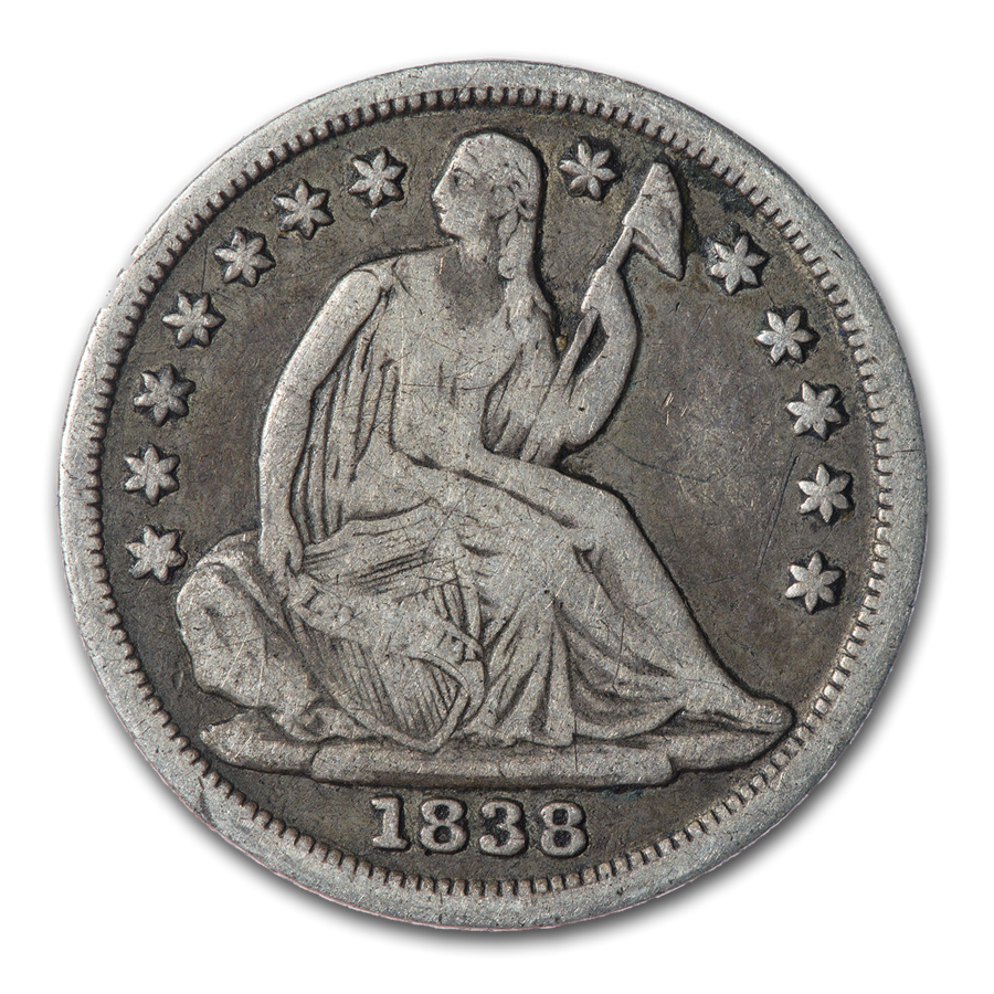 Buy 1838 Liberty Seated Half Dime No Drapery/Small Stars Fine | APMEX