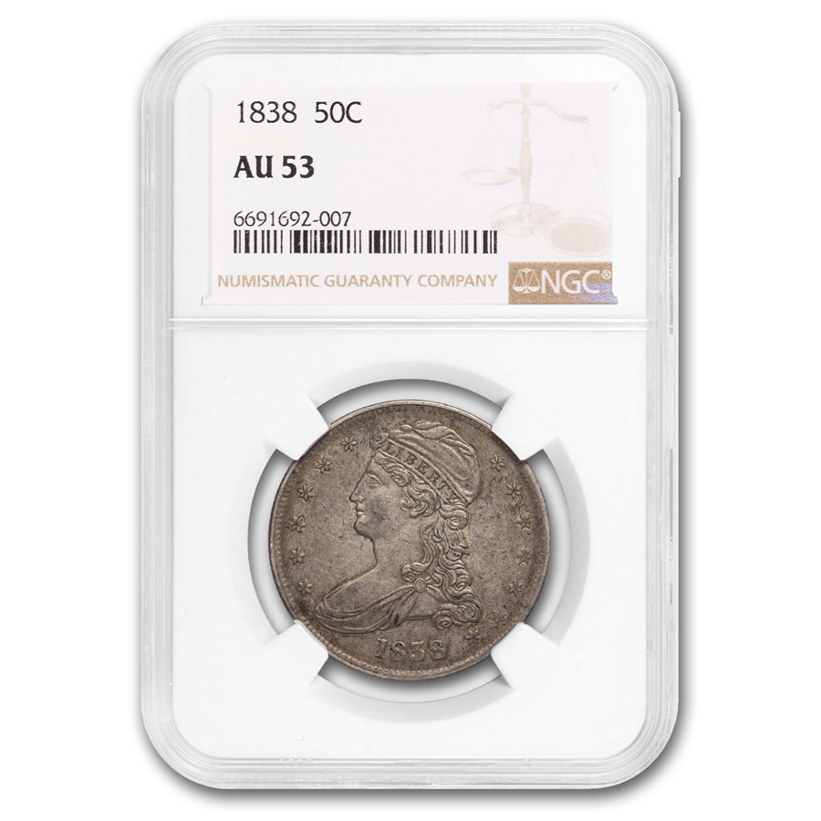 Buy 1838 Reeded Edge Half Dollar AU-53 NGC | APMEX