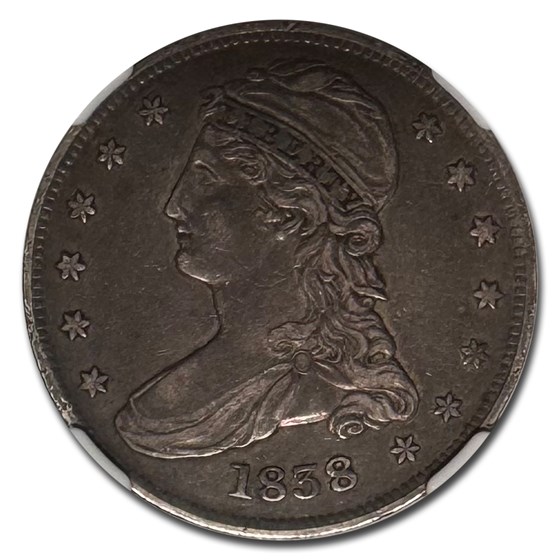 1838 Reeded Edge Half Dollar XF-45 NGC