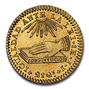 1838-So Chile Gold Escudo AU-55 NGC