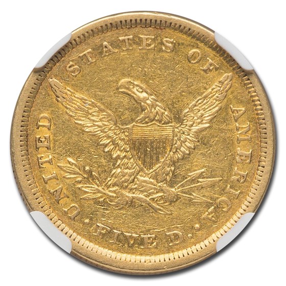 Buy 1839 $5 Liberty Gold Half Eagle AU-53 NGC | APMEX