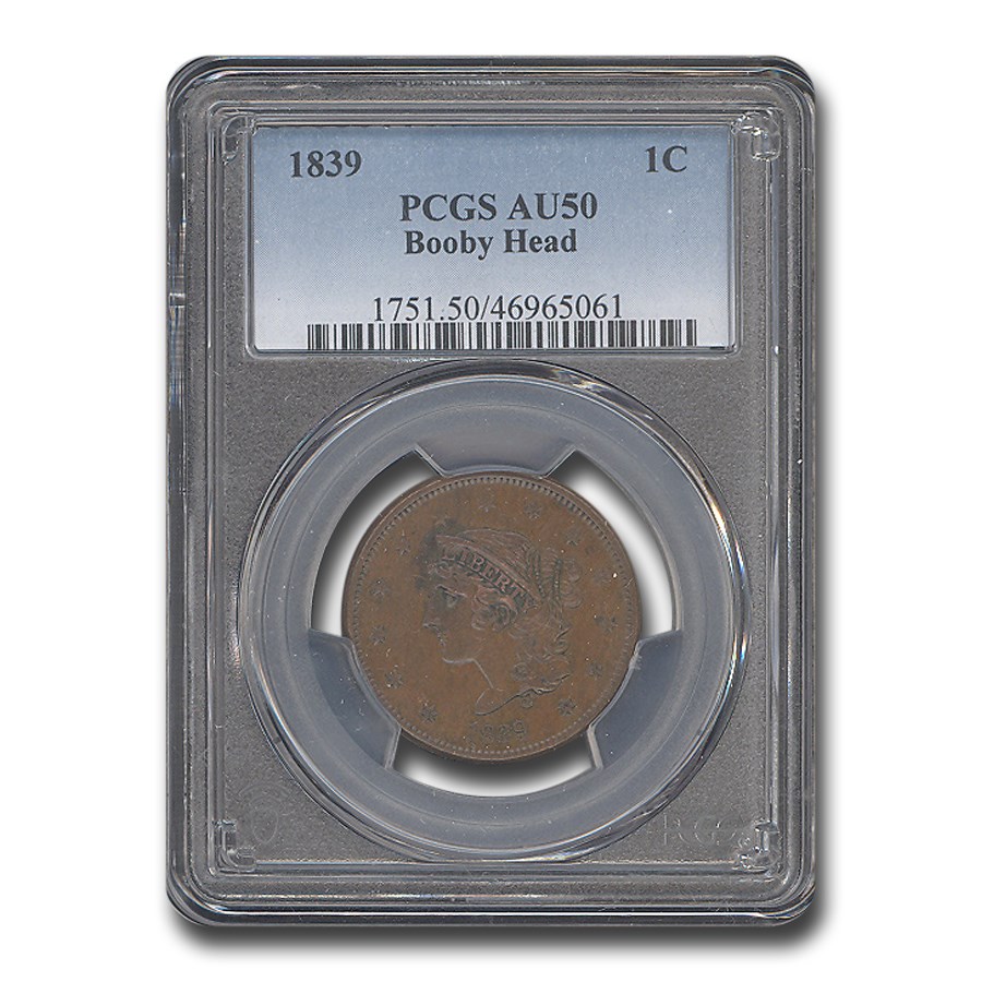 Buy 1839 Large Cent AU-50 PCGS (Brown) | APMEX