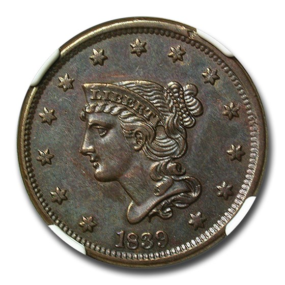 Buy 1839 Large Cent AU-55 NGC (Petite Head, N-8) | APMEX
