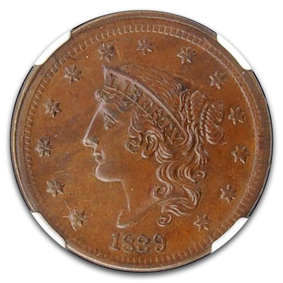 Buy 1839 Large Cent MS-63 NGC (Brown, Silly Head) | APMEX