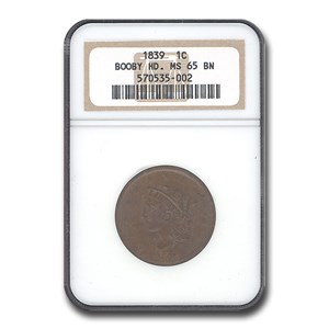 Buy 1839 Large Cent MS-65 NGC (Brown, Booby Head) | APMEX