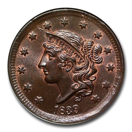 Buy 1839 Large Cent MS-66 NGC (Silly Head, Brown) | APMEX