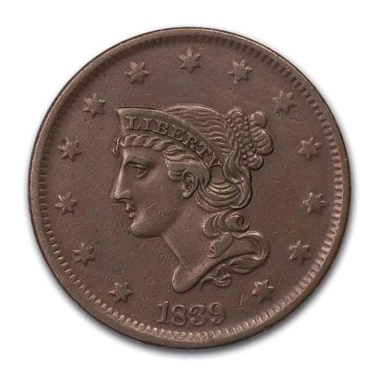 Buy 1839 Large Cent Petite Head XF | APMEX