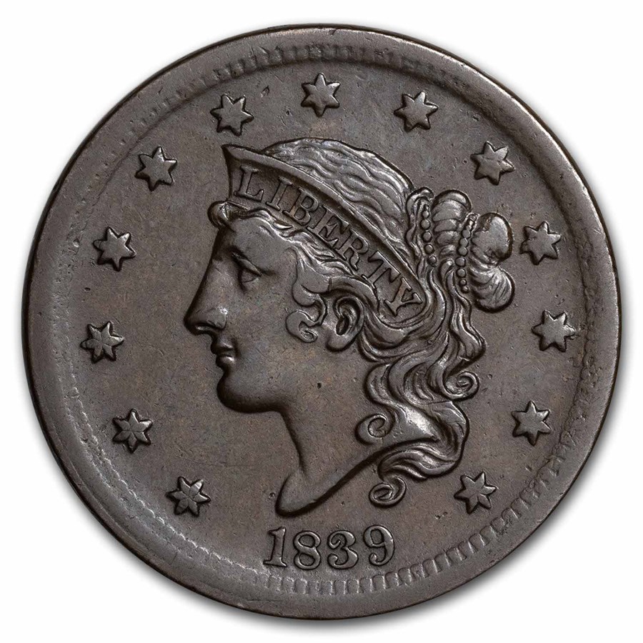 Buy 1839 Large Cent Silly Head AU | APMEX
