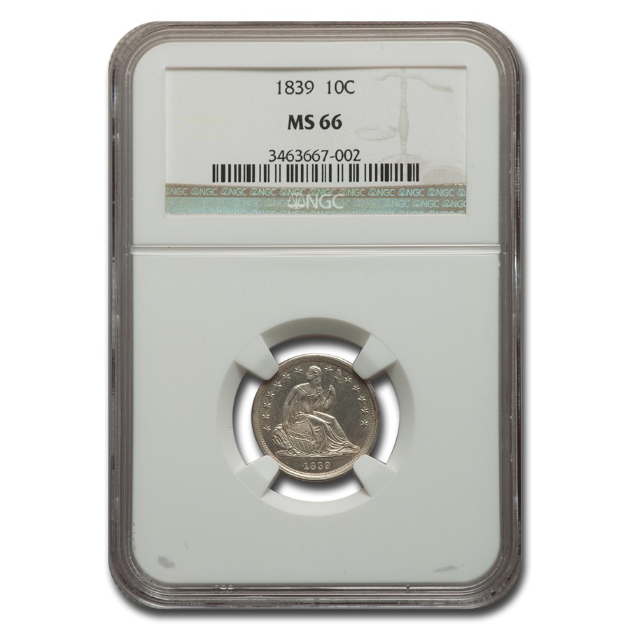 Buy 1839 Liberty Seated Dime MS-66 NGC | APMEX