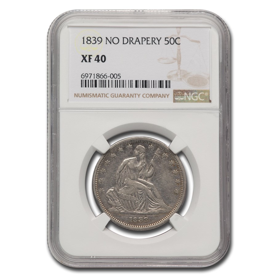 Buy 1839 Liberty Seated Half Dollar XF-40 NGC (No Drapery) | APMEX