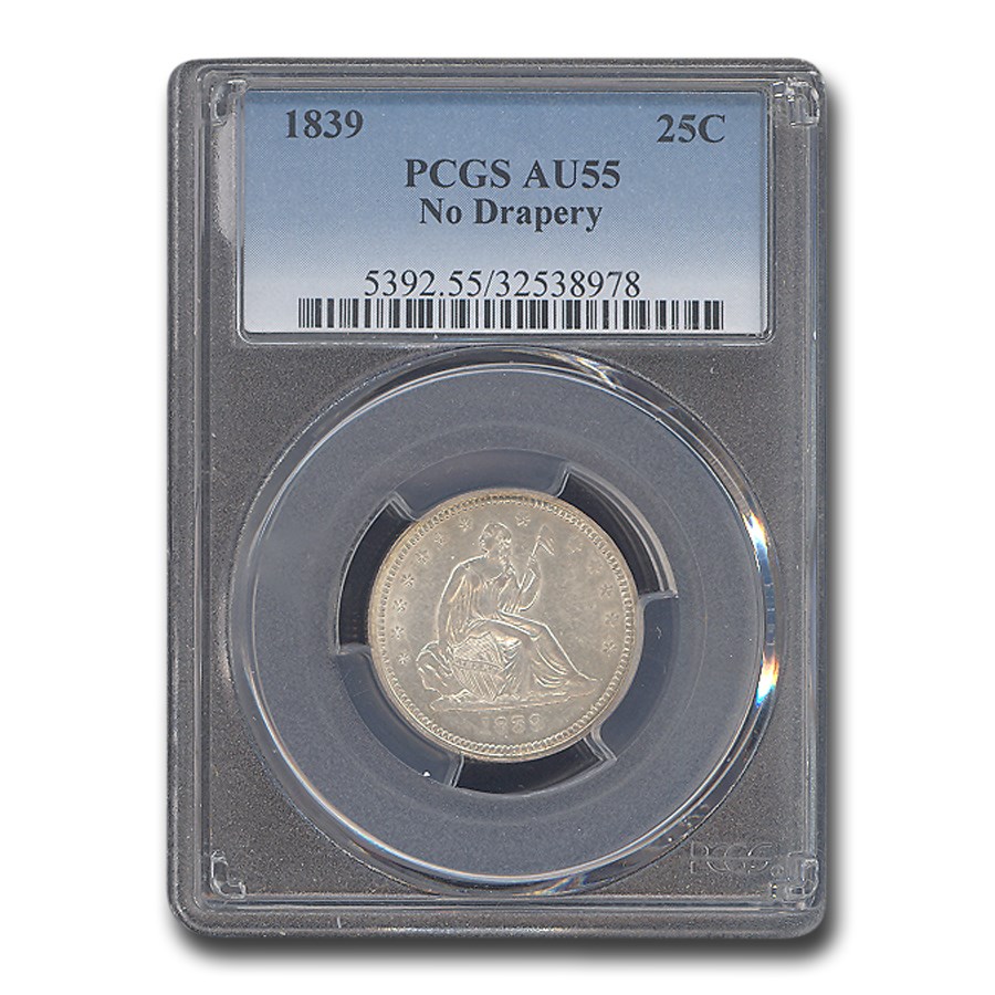 Buy 1839 Liberty Seated Quarter AU-55 PCGS (No Drapery) | APMEX