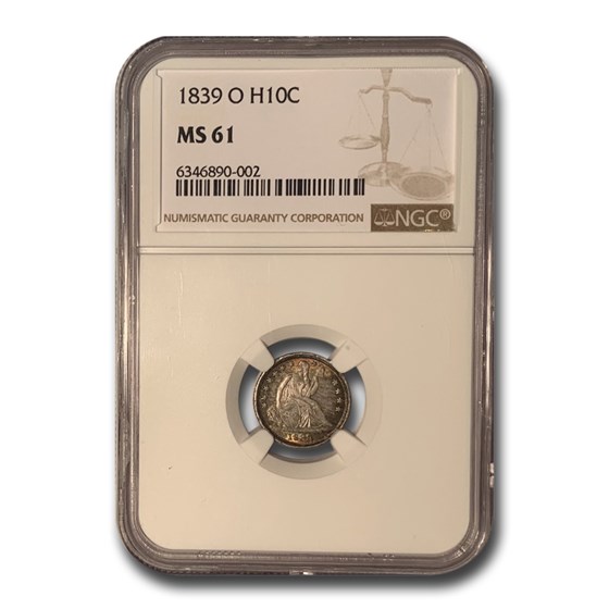 Buy 1839-O Liberty Seated Half Dime MS-61 NGC | APMEX