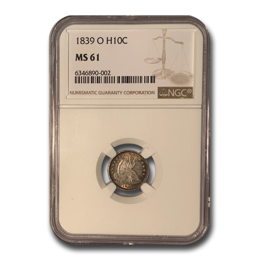 Buy 1839-O Liberty Seated Half Dime MS-61 NGC | APMEX