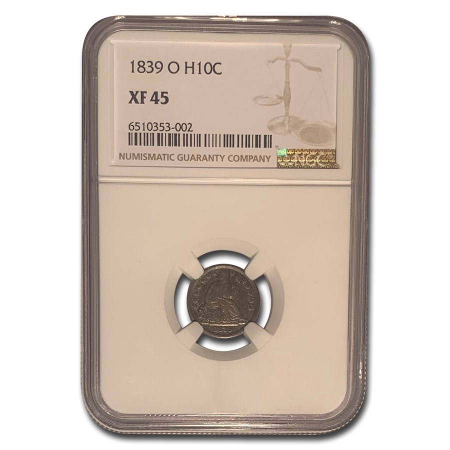 Buy 1839-O Liberty Seated Half Dime XF-45 NGC | APMEX