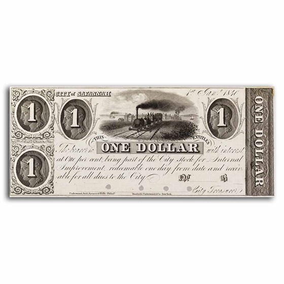 Buy 1840 $1 City of Savannah, Georgia CU Proof | APMEX