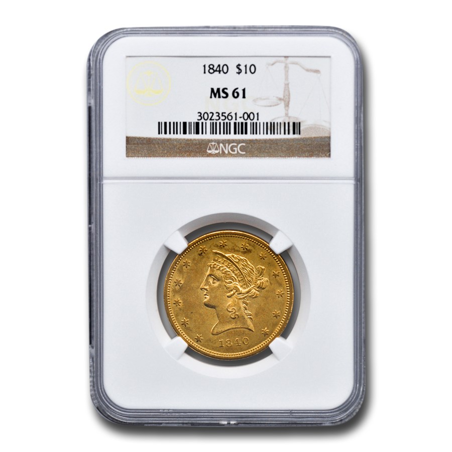 Buy 1840 $10 Liberty Gold Eagle MS-61 NGC | APMEX