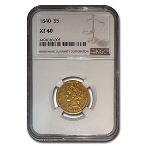 Buy 1840 $5 Liberty Gold Half Eagle XF-40 NGC | APMEX
