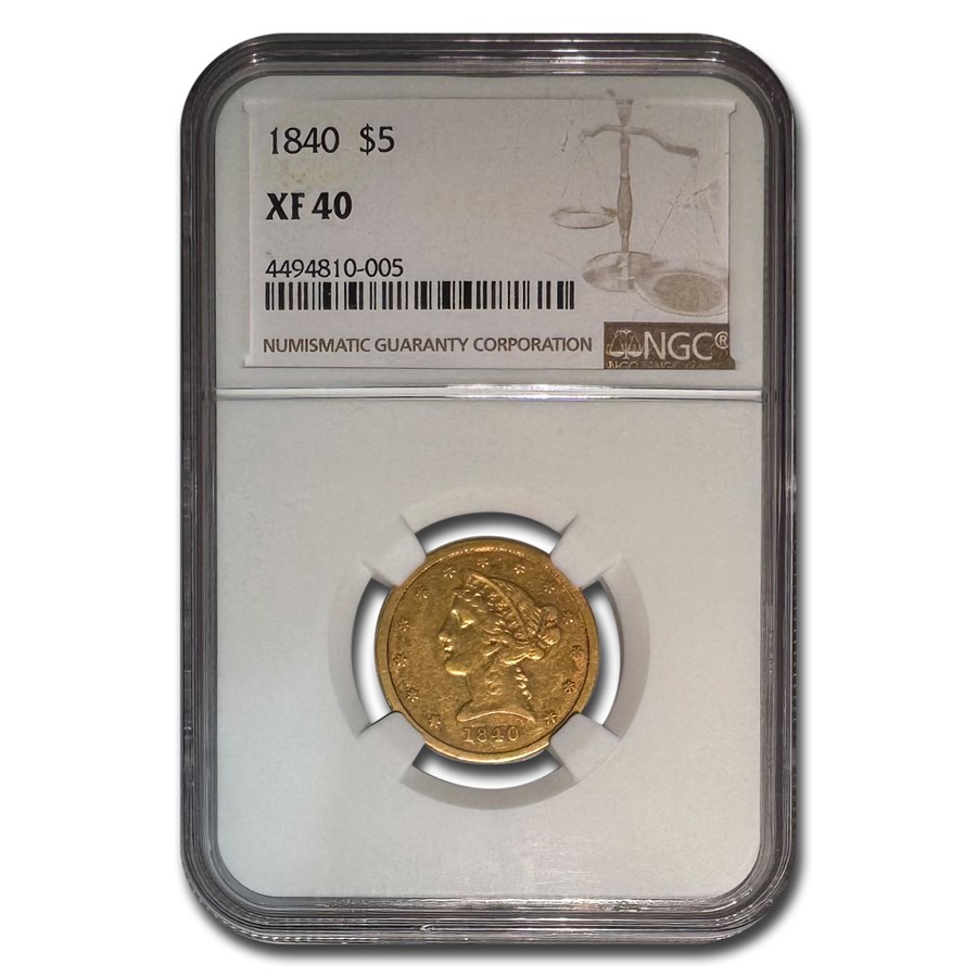 Buy 1840 $5 Liberty Gold Half Eagle XF-40 NGC | APMEX