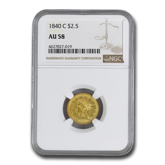 Buy 1840-C $2.50 Liberty Gold Quarter Eagle AU-58 NGC | APMEX