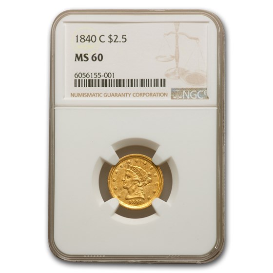Buy 1840-C $2.50 Liberty Gold Quarter Eagle MS-60 NGC | APMEX