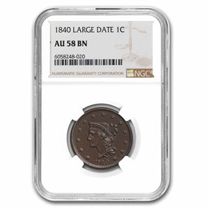 Buy 1840 Large Cent AU-58 NGC (Brown, Large Date) | APMEX