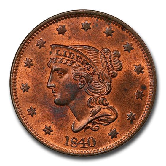 Buy 1840 Large Cent MS-65 PCGS CAC (Large Date, Red/Brown) | APMEX