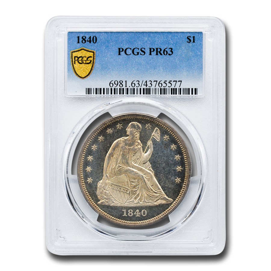 Buy 1840 Liberty Seated Dollar PR-63 PCGS | APMEX