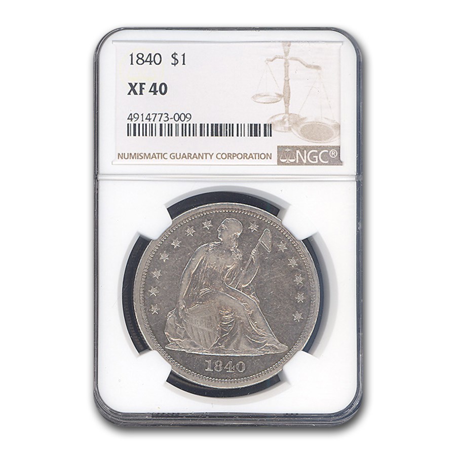 Buy 1840 Liberty Seated Dollar XF-40 NGC | APMEX