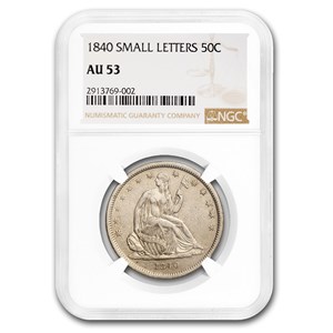 1840 Liberty Seated Half Dollar AU-53 NGC (Small Letters)