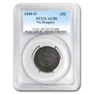 Buy 1840-O Liberty Seated Quarter AU-50 PCGS (No Drapery) | APMEX
