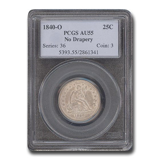 Buy 1840-O Liberty Seated Quarter AU-55 PCGS (No Drapery) | APMEX