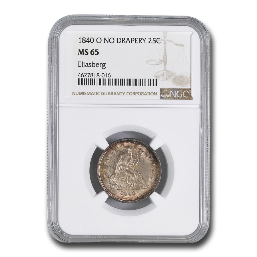 Buy 1840-O Liberty Seated Quarter MS-65 NGC (No Drapery) | APMEX