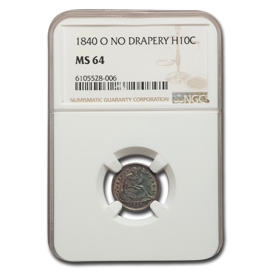 Buy 1840-O Seated Liberty Half Dime MS-64 NGC (No Drapery) | APMEX