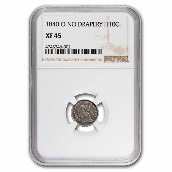 Buy 1840-O Seated Liberty Half Dime XF-45 NGC (No Drapery) | APMEX