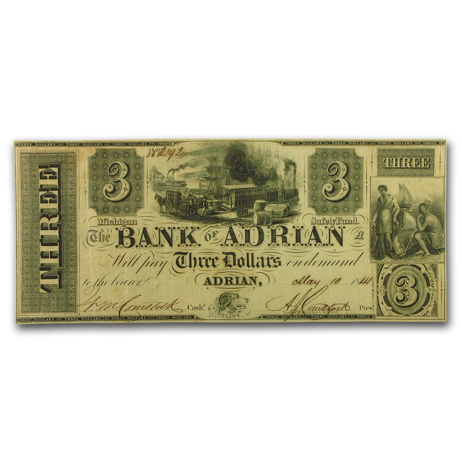 Buy 1841 $3.00 Bank of Adrian, MI AU | APMEX