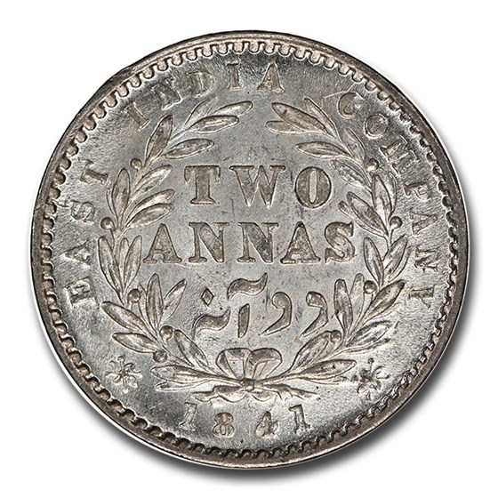 Buy 1841 India Silver 2 Annas MS-64 NGC | APMEX